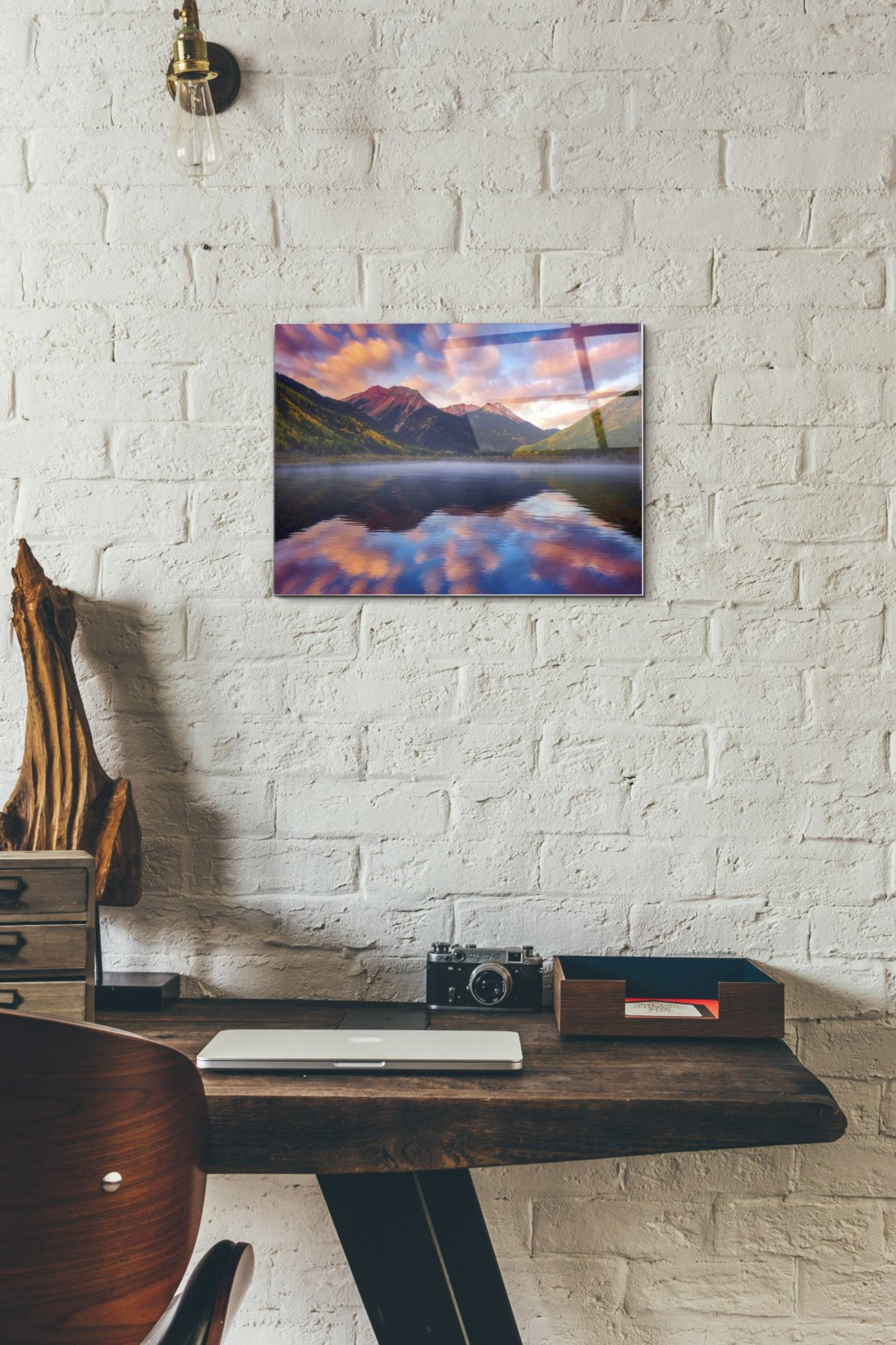 Millwood Pines "Red Mountain Reflections" By Darren White, Acrylic Glass Wall Art | Wayfair